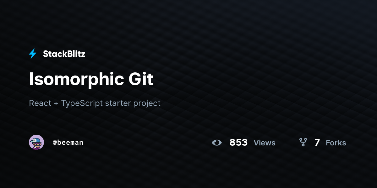 Isomorphic Git Stackblitz