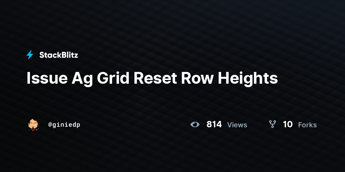 Issue Ag Grid Reset Row Heights - StackBlitz Issue Ag Grid Reset Row Heights - StackBlitz