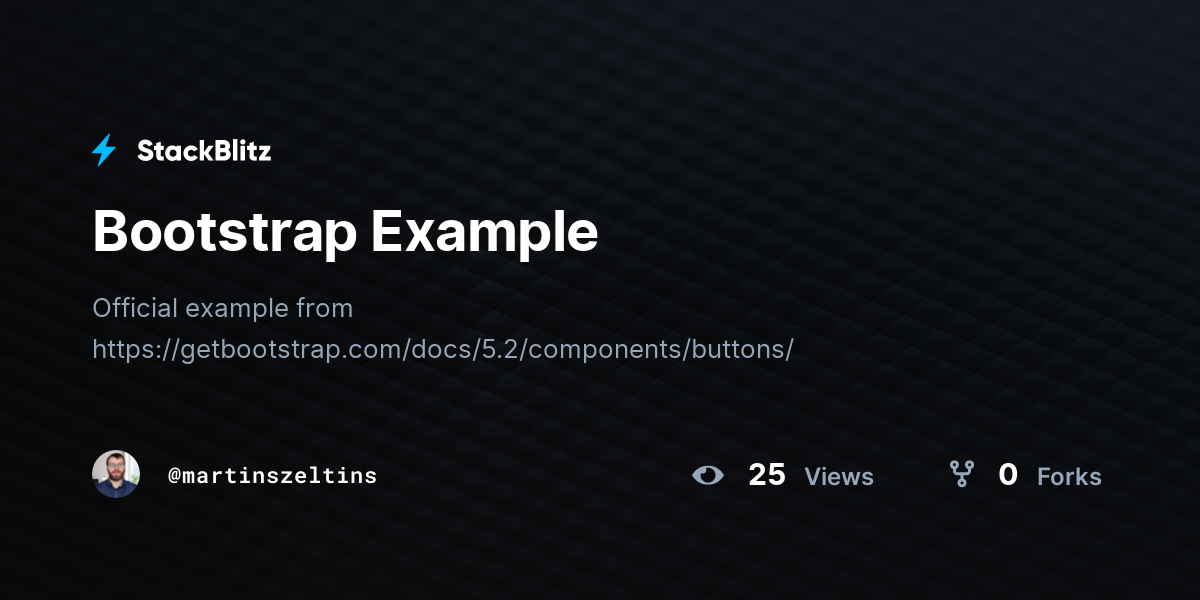 Bootstrap Example - StackBlitz