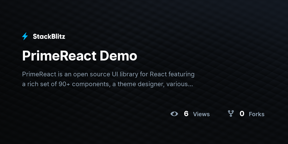 PrimeReact Demo - StackBlitz