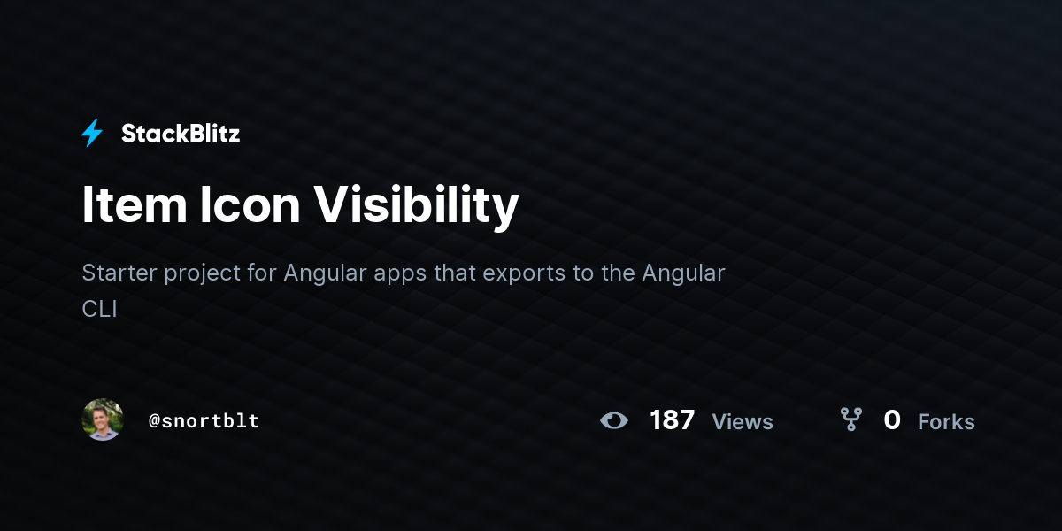 Item Icon Visibility - StackBlitz