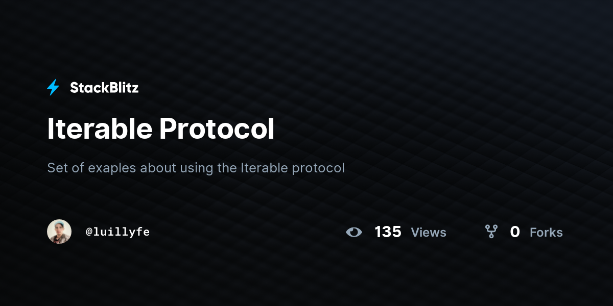 Iterable Protocol - StackBlitz