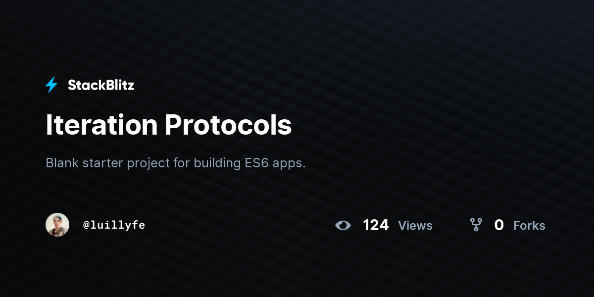 Iteration Protocols - StackBlitz Iteration Protocols - StackBlitz