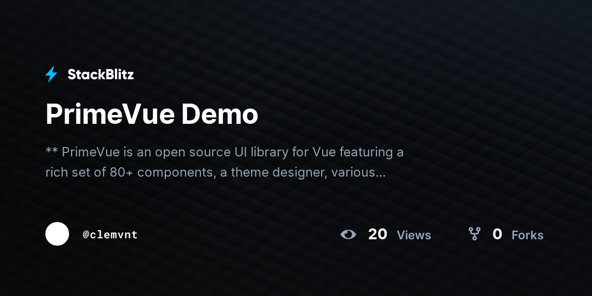 PrimeVue Demo - StackBlitz