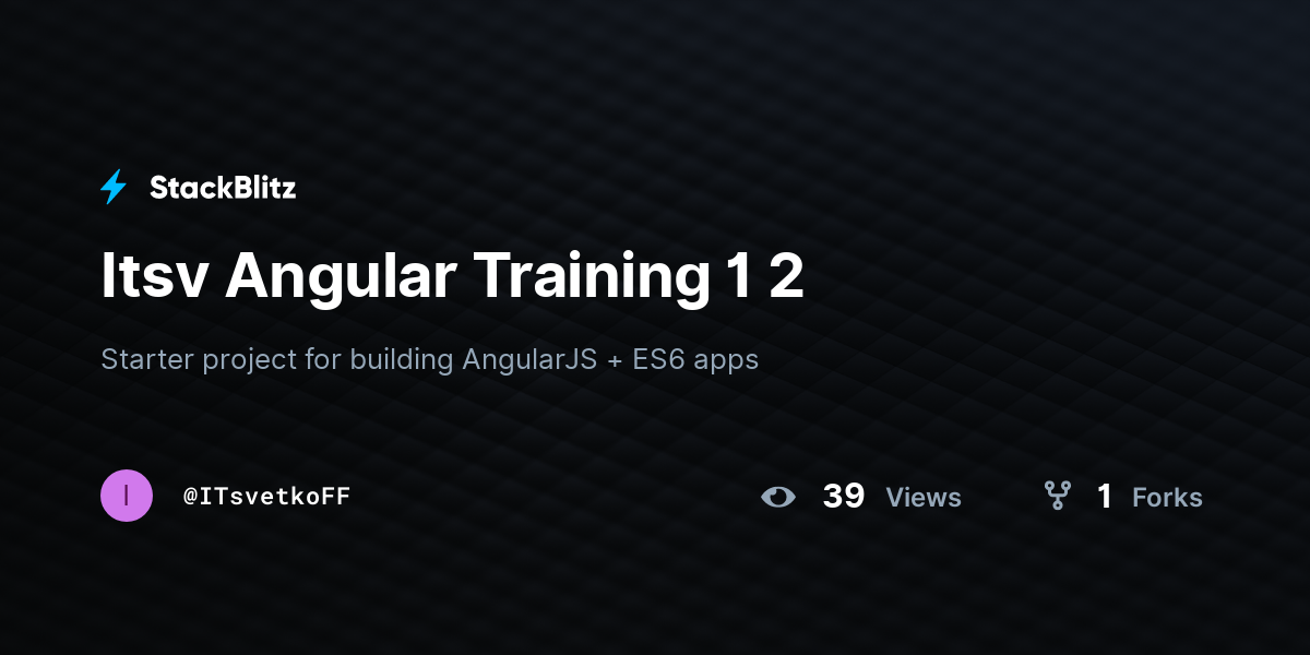 Itsv Angular Training 1 2 - StackBlitz