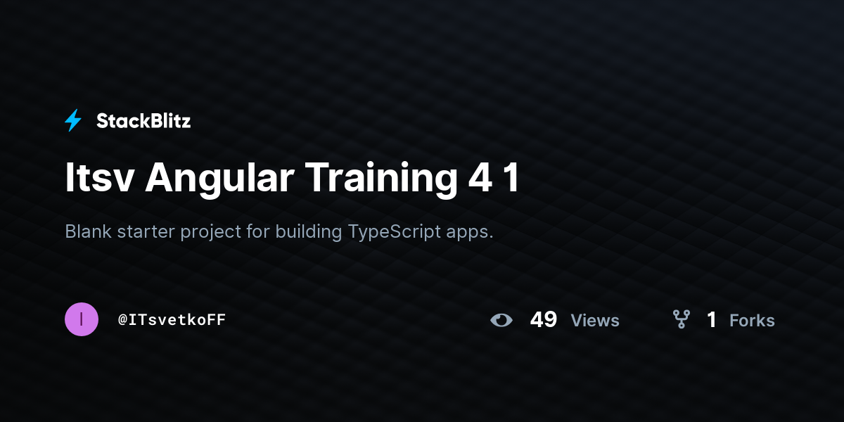 Itsv Angular Training 4 1 - StackBlitz