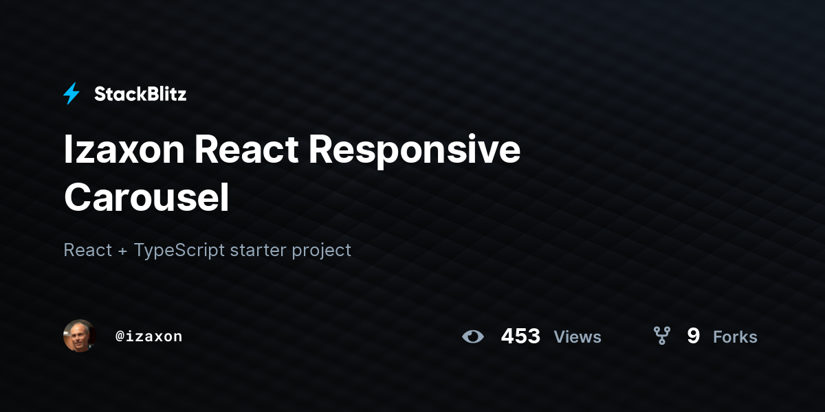 Izaxon React Responsive Carousel - StackBlitz