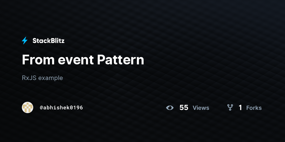 From Event Pattern Stackblitz