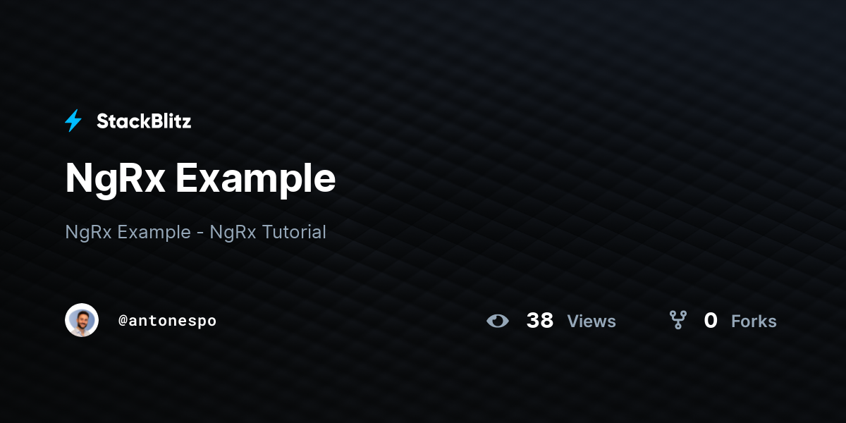NgRx Example - StackBlitz