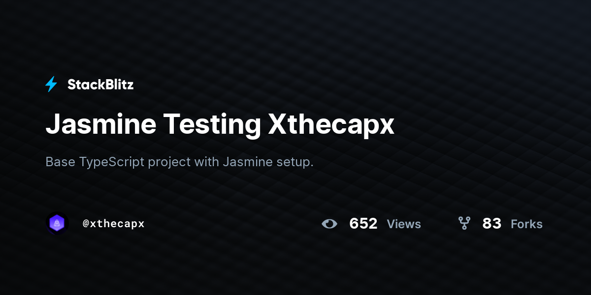 Jasmine Testing Xthecapx - StackBlitz