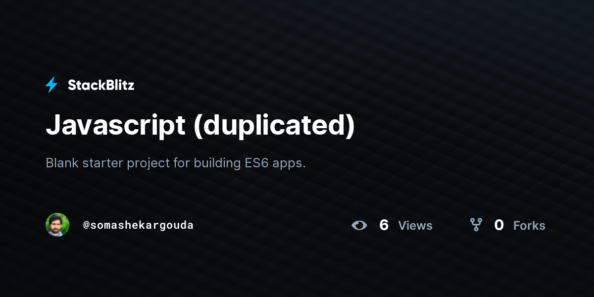 Javascript (duplicated) - StackBlitz