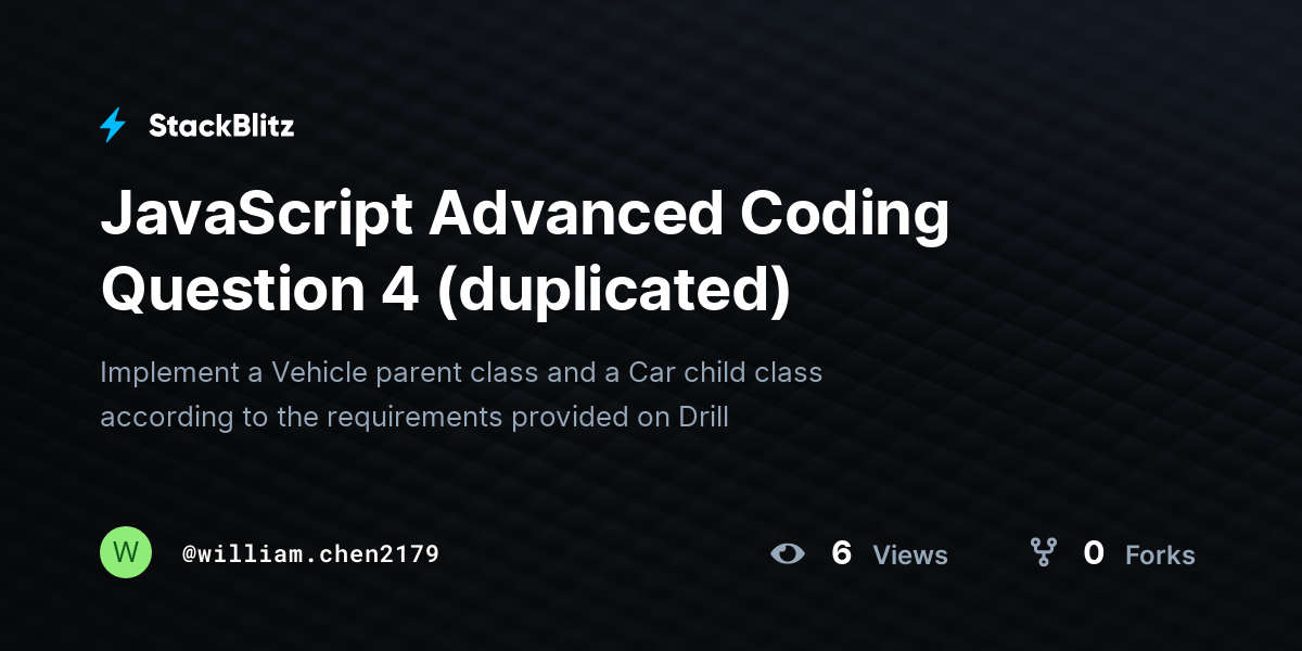 JavaScript Advanced Coding Question 4 (duplicated) - StackBlitz