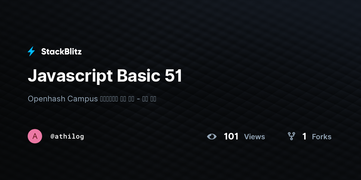 Javascript Basic 51 - StackBlitz