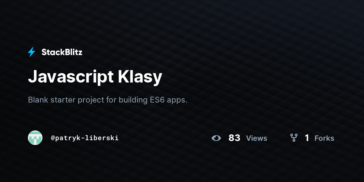 Javascript Klasy - StackBlitz