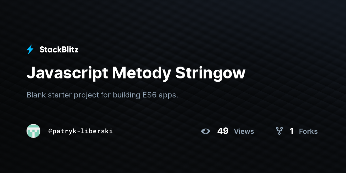 Javascript Metody Stringow - StackBlitz