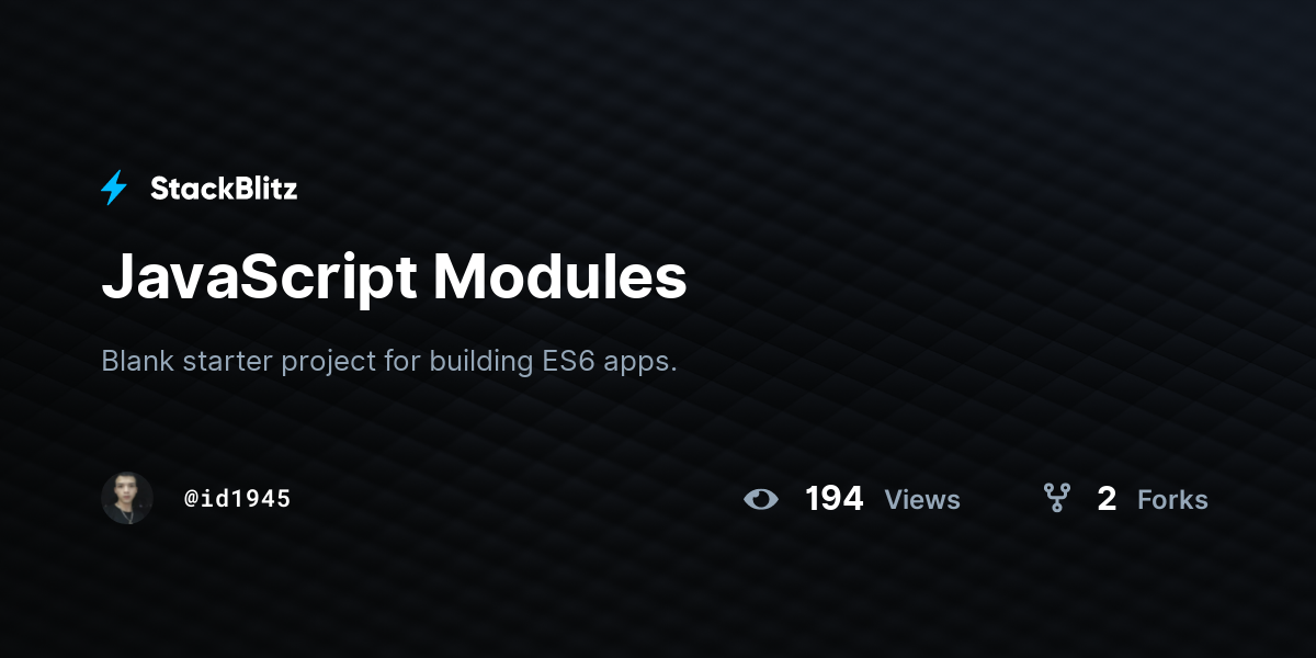 JavaScript Modules - StackBlitz JavaScript Modules - StackBlitz