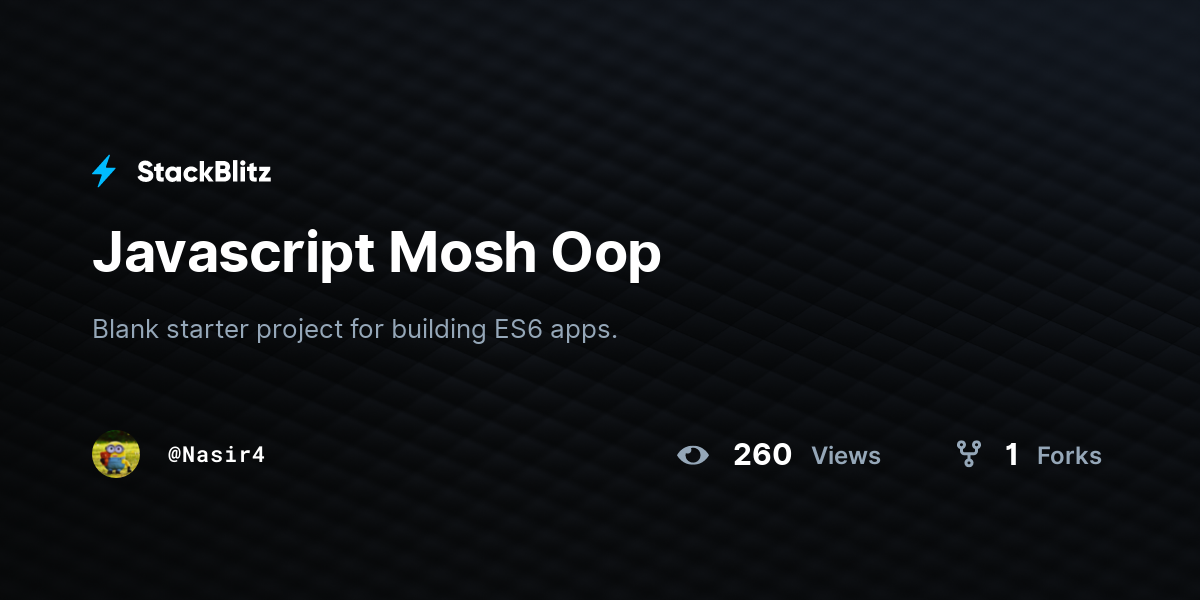 Javascript Mosh Oop Stackblitz 