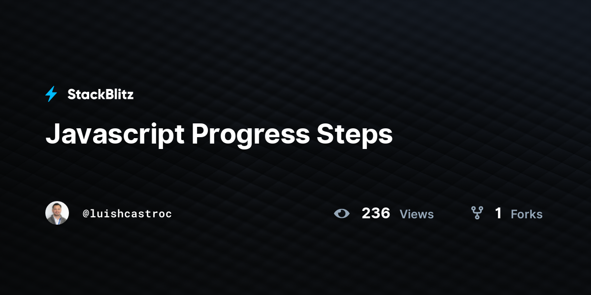 Javascript Progress Steps - StackBlitz