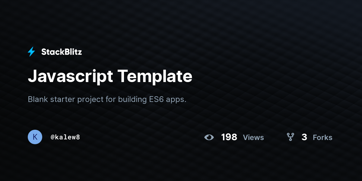 Javascript Template - StackBlitz