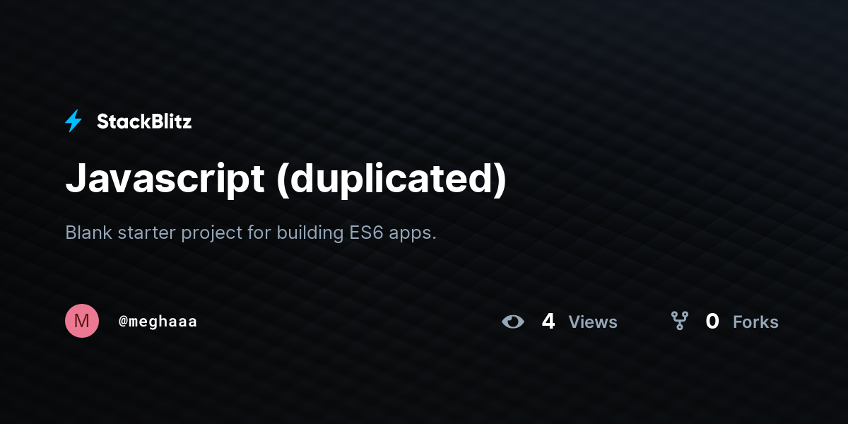 Javascript (duplicated) - StackBlitz