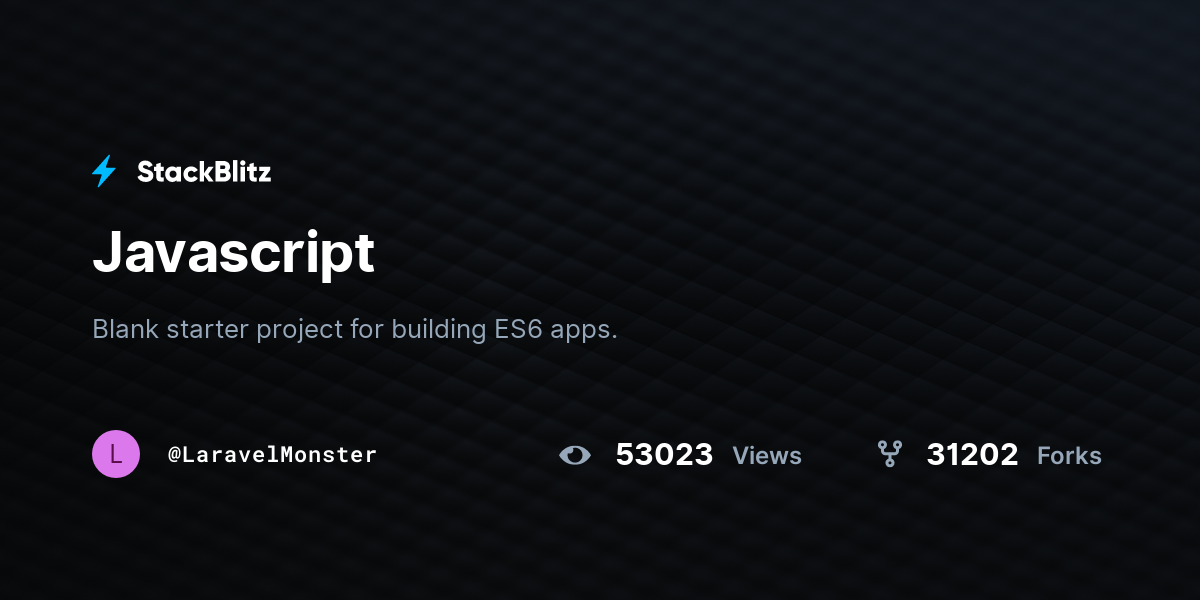 Javascript - StackBlitz