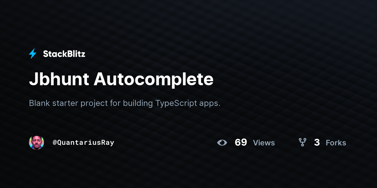 Jbhunt Autocomplete - StackBlitz