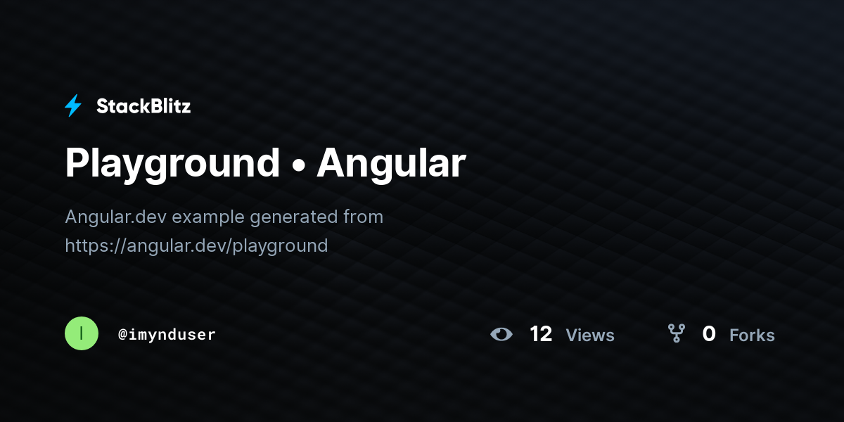 Playground • Angular - StackBlitz