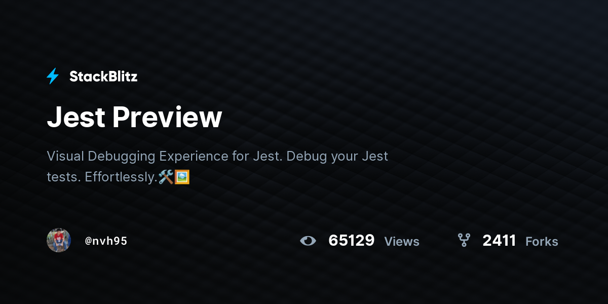 Jest Preview - StackBlitz