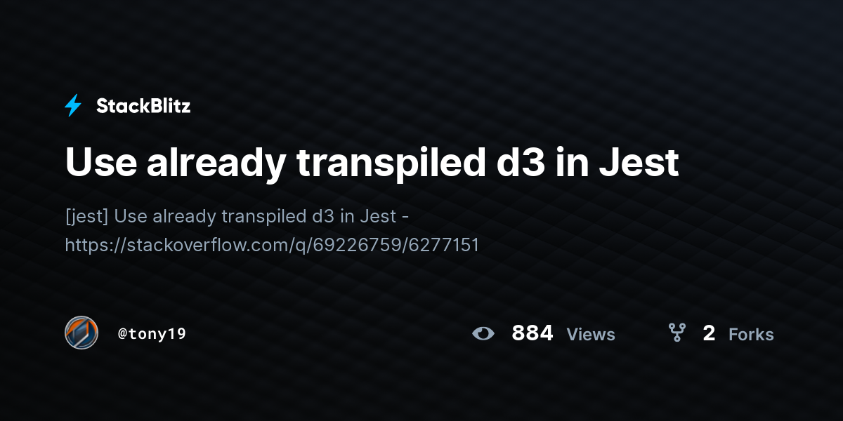 Use already transpiled d3 in Jest - StackBlitz