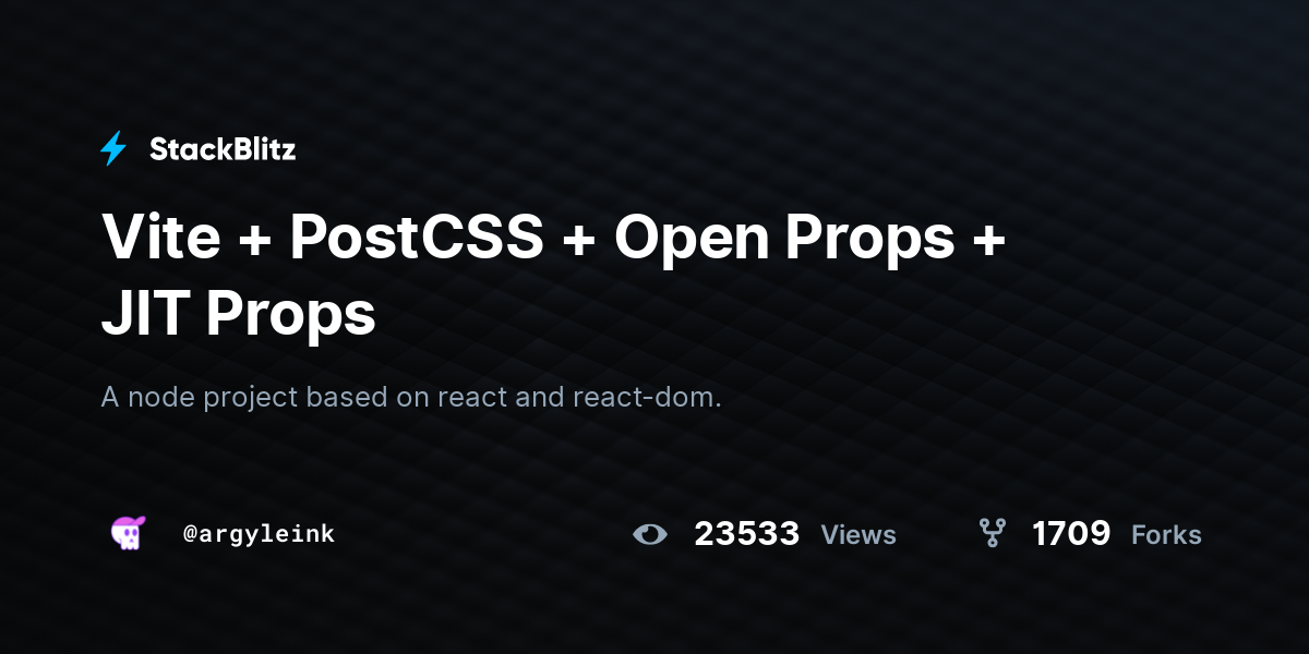 Vite + PostCSS + Open Props + JIT Props - StackBlitz
