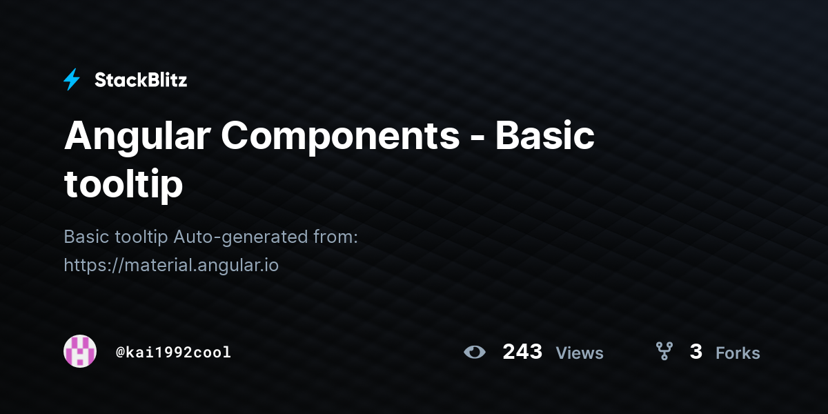 Angular Components - Basic tooltip - StackBlitz