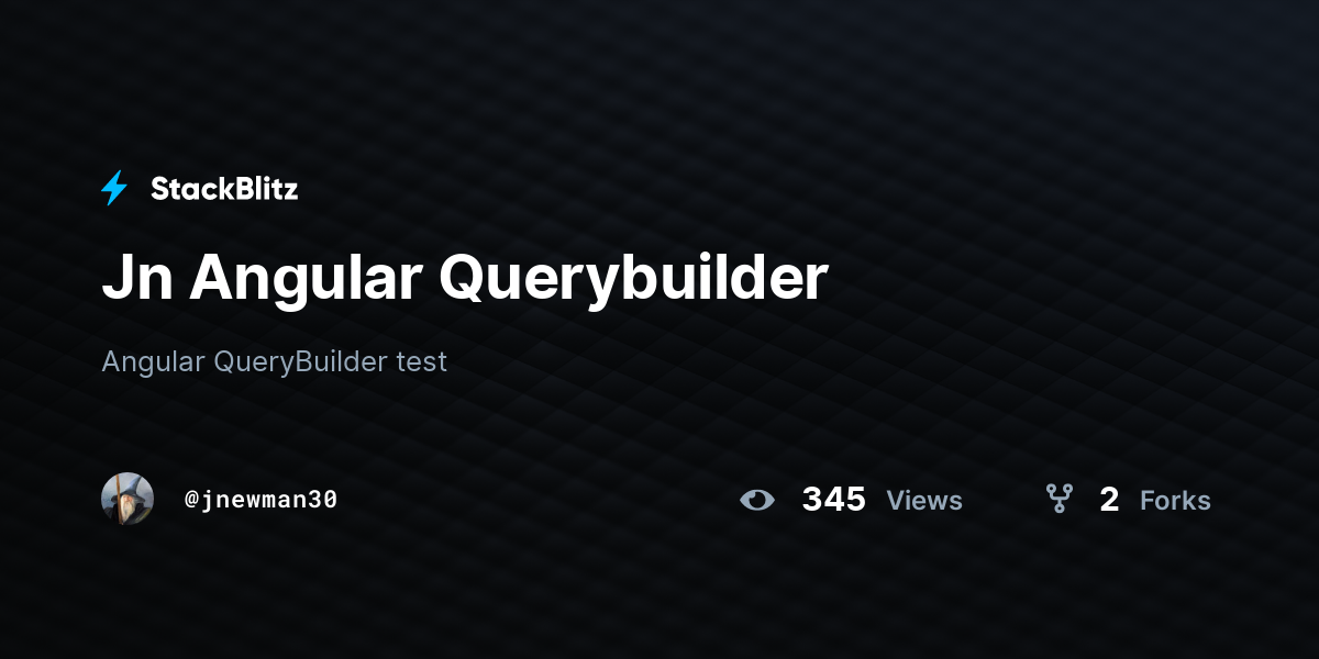 Jn Angular Querybuilder - StackBlitz