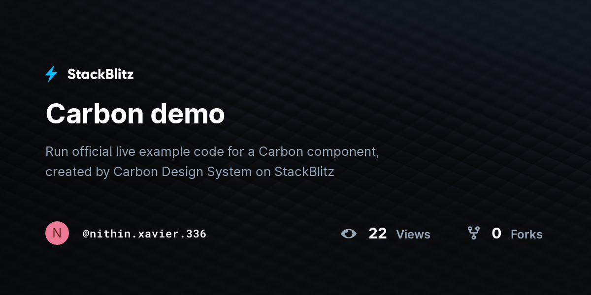 Carbon demo - StackBlitz