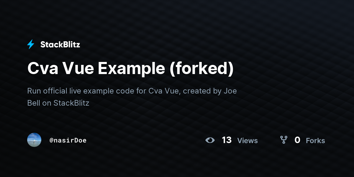 Cva Vue Example (forked) - StackBlitz