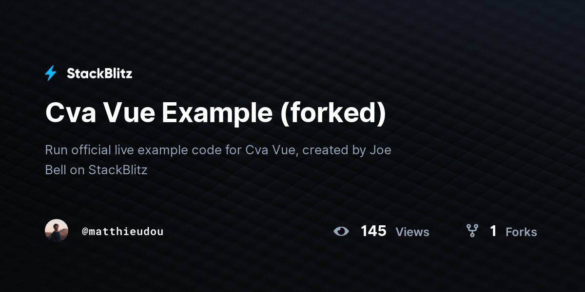 Cva Vue Example (forked) - StackBlitz