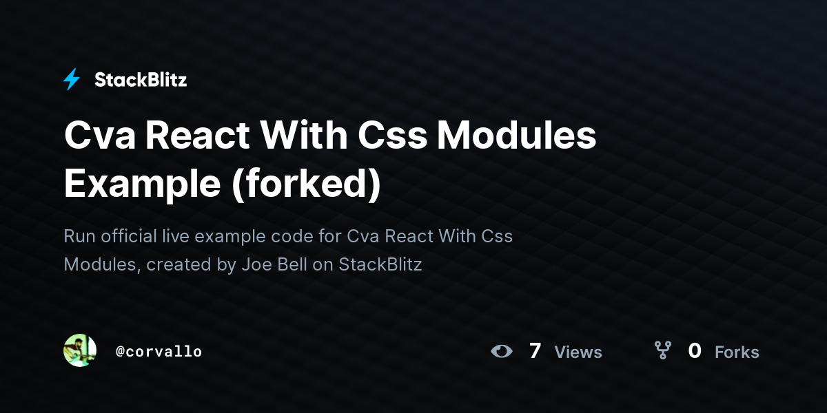 Cva React With Css Modules Example Forked Stackblitz