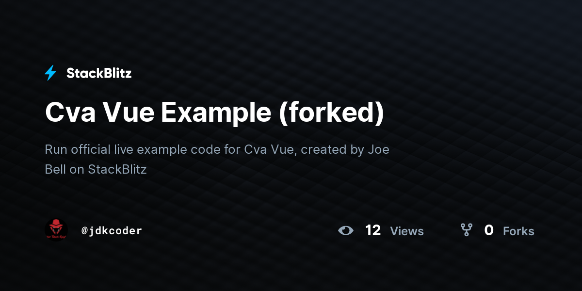 Cva Vue Example (forked) - StackBlitz