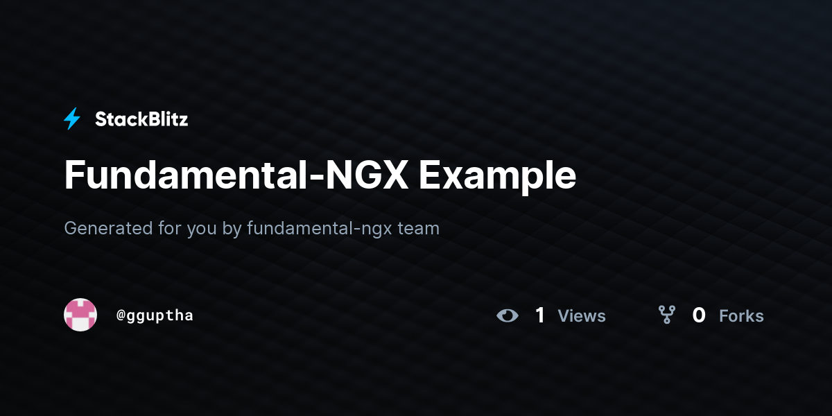 Fundamental-NGX Example - StackBlitz