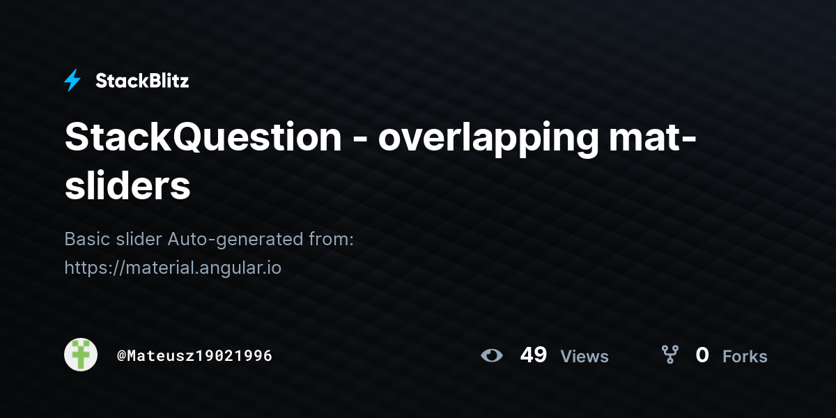 StackQuestion - overlapping mat-sliders - StackBlitz