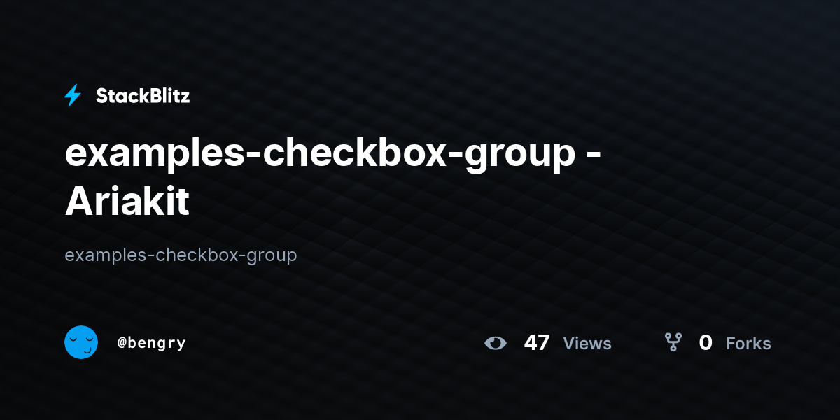 examples-checkbox-group - Ariakit - StackBlitz