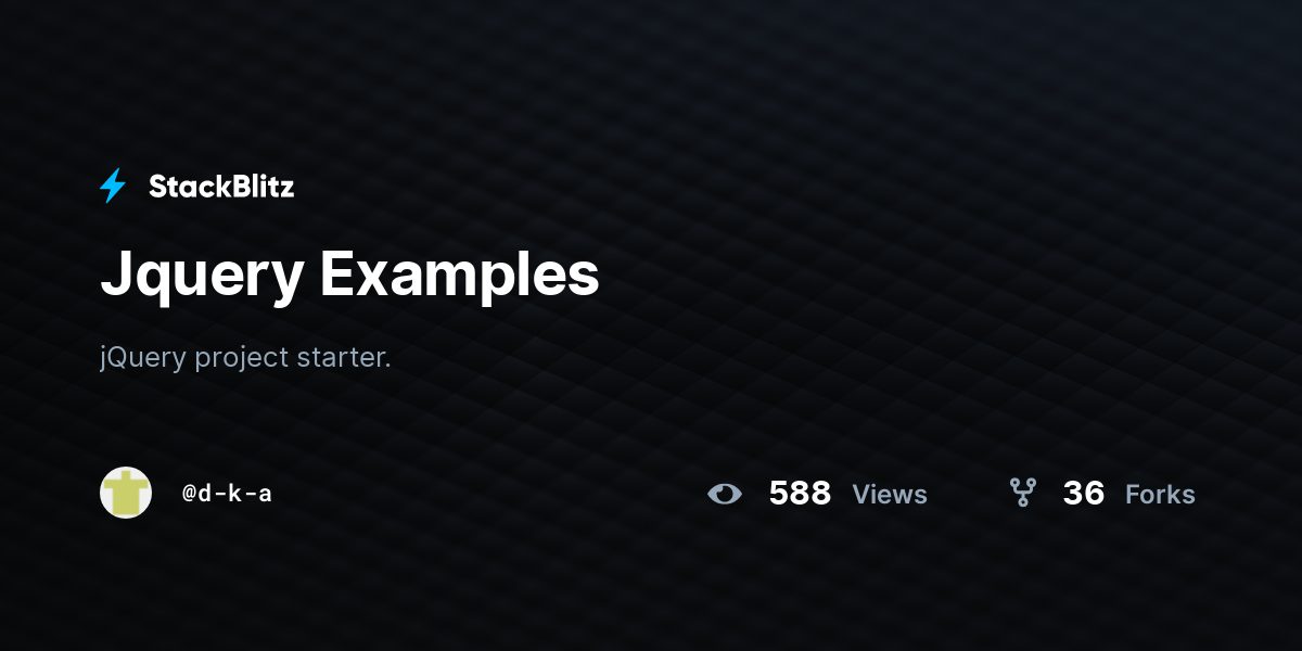 Jquery Examples - StackBlitz