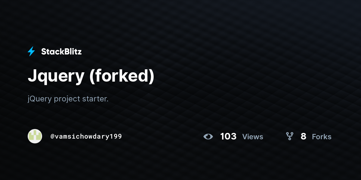 Jquery Forked Stackblitz