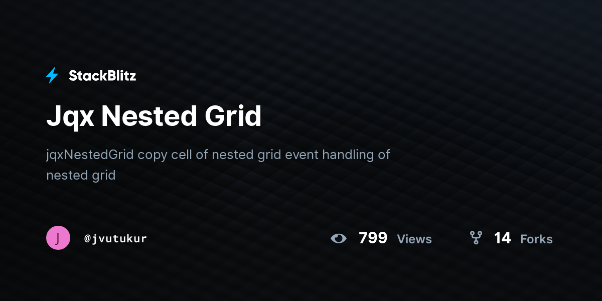 Jqx Nested Grid - StackBlitz Jqx Nested Grid - StackBlitz