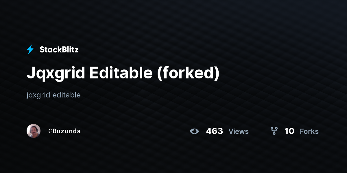 Jqxgrid Editable (forked) - StackBlitz Jqxgrid Editable (forked) - StackBlitz