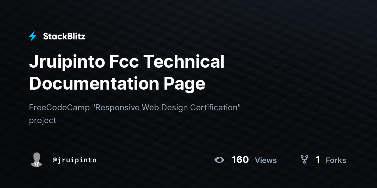 Jruipinto Fcc Technical Documentation Page - StackBlitz Jruipinto Fcc Technical Documentation Page - StackBlitz