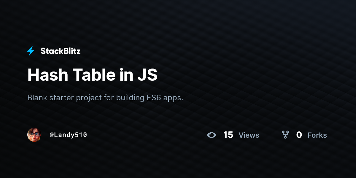 Hash Table in JS - StackBlitz