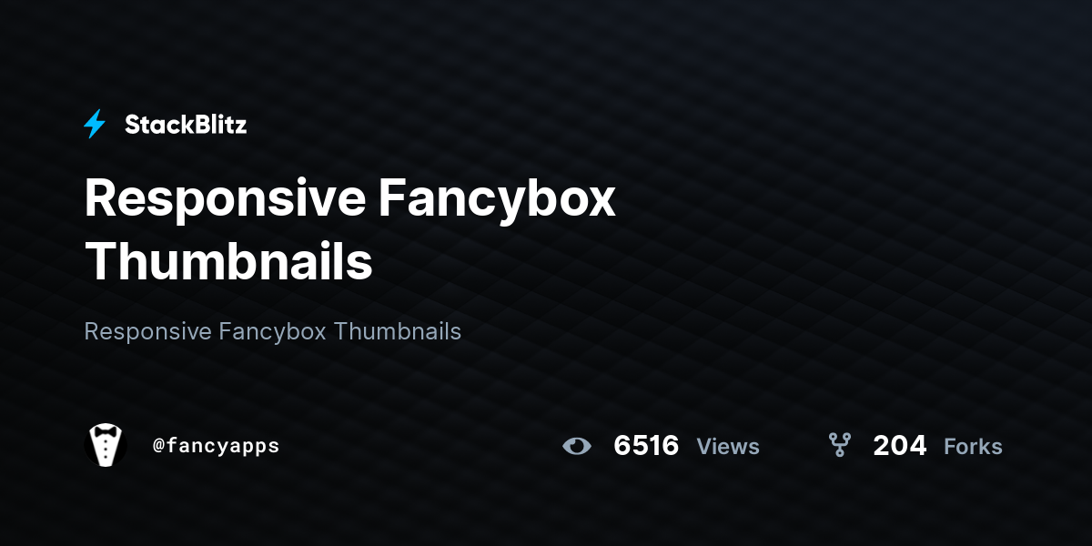 Responsive Fancybox Thumbnails - StackBlitz