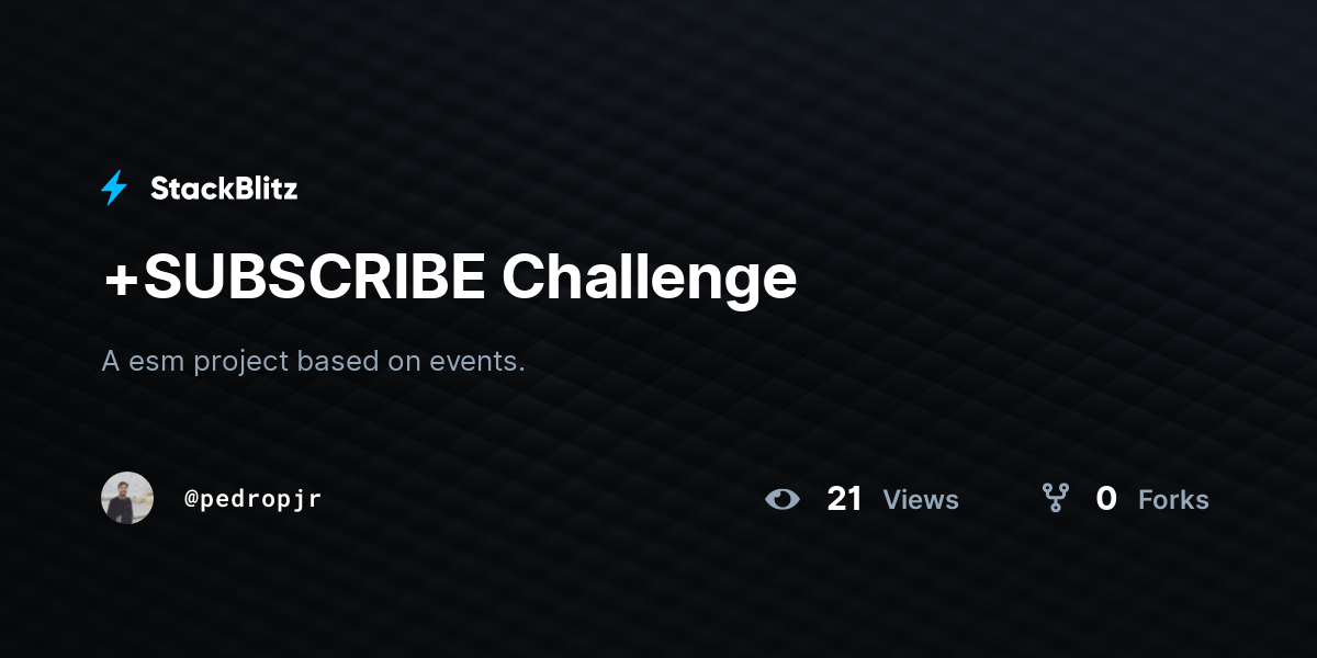 +SUBSCRIBE Challenge - StackBlitz