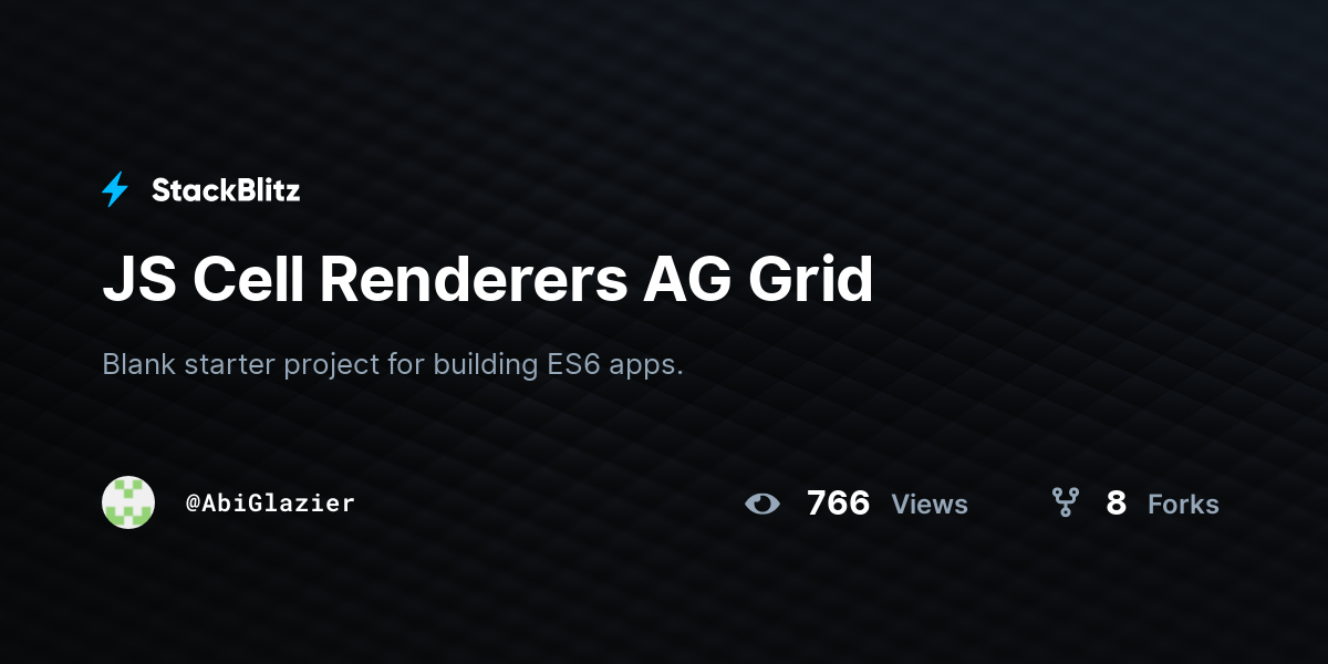 JS Cell Renderers AG Grid - StackBlitz