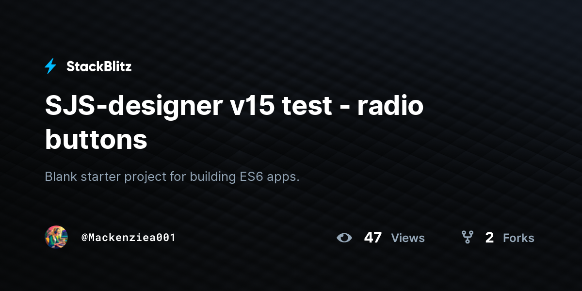 SJS-designer v15 test - radio buttons - StackBlitz SJS-designer v15 test - radio buttons - StackBlitz